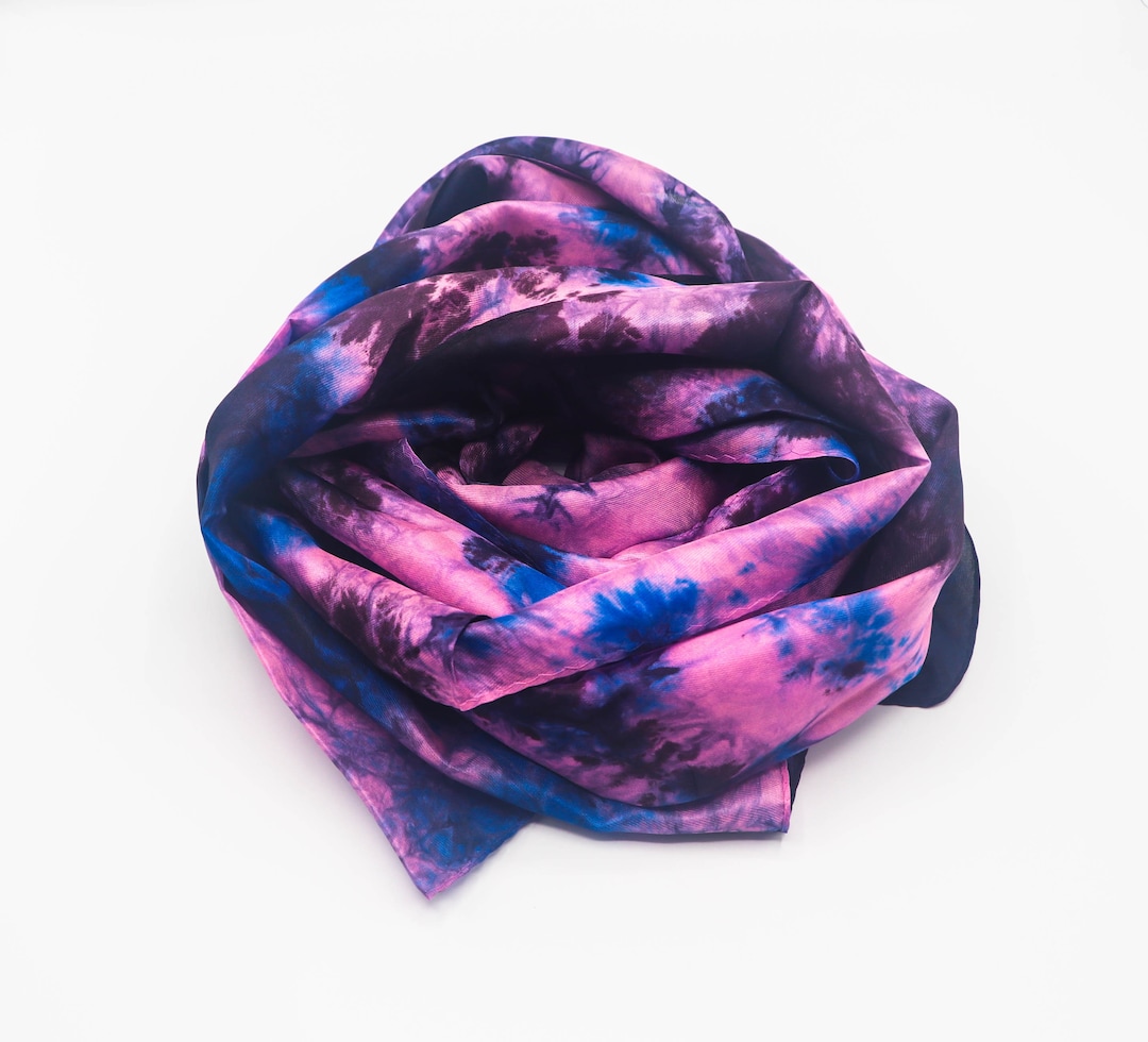 Langer Tie Dye Schal, Seide, natürlich gefärbt, pflanzenbasiert ...