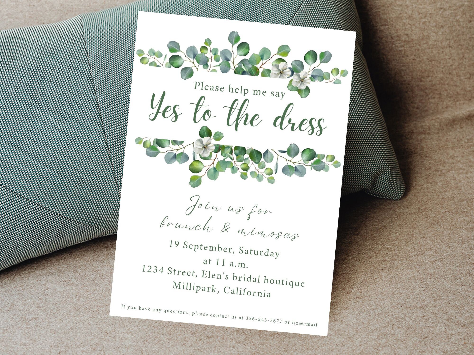 Say Yes to the Dress Invitation, Bridal Boutique Sign, Wedding Dress ...
