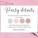 Party Details Card, Dress Code Insert, Party Info Card, Editable Canva ...