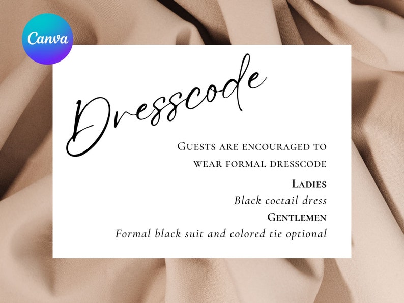Guest Dresscode, What to Wear to Wedding, Attire Card, Wedding Dress ...