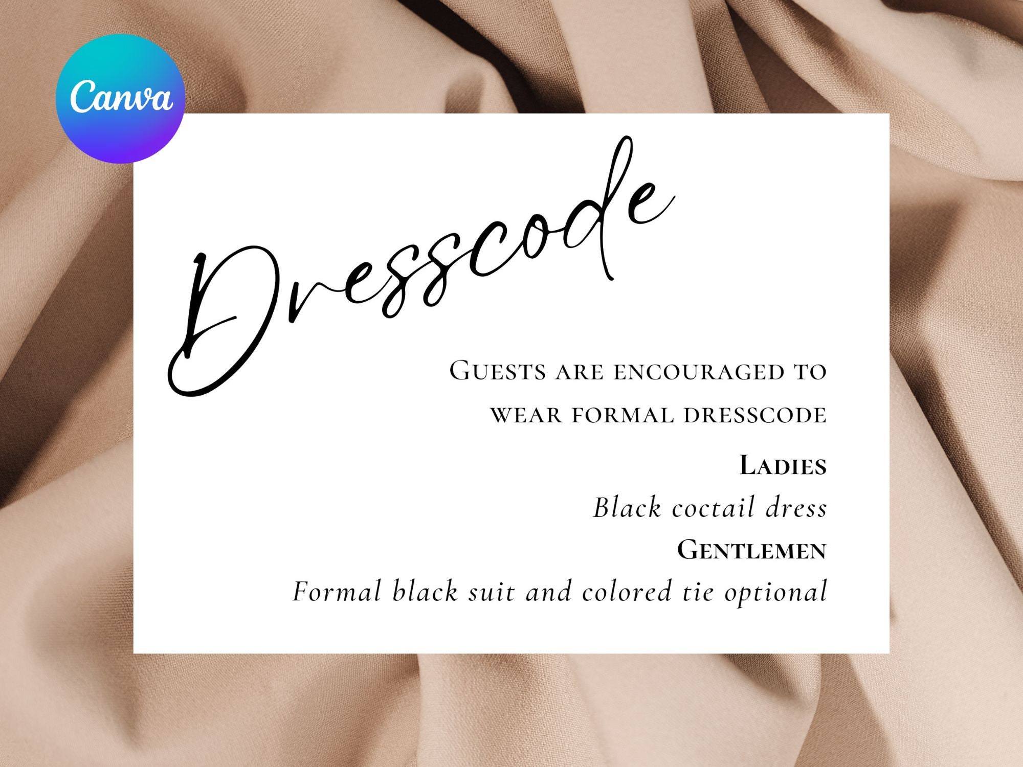Guest Dresscode, What to Wear to Wedding, Attire Card, Wedding Dress ...