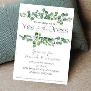 Say Yes to the Dress Invitation, Bridal Boutique Sign, Wedding Dress ...