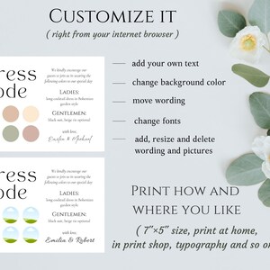 Dress Code Details Card, Wedding Dress Code Policy, Minimalist Wedding ...
