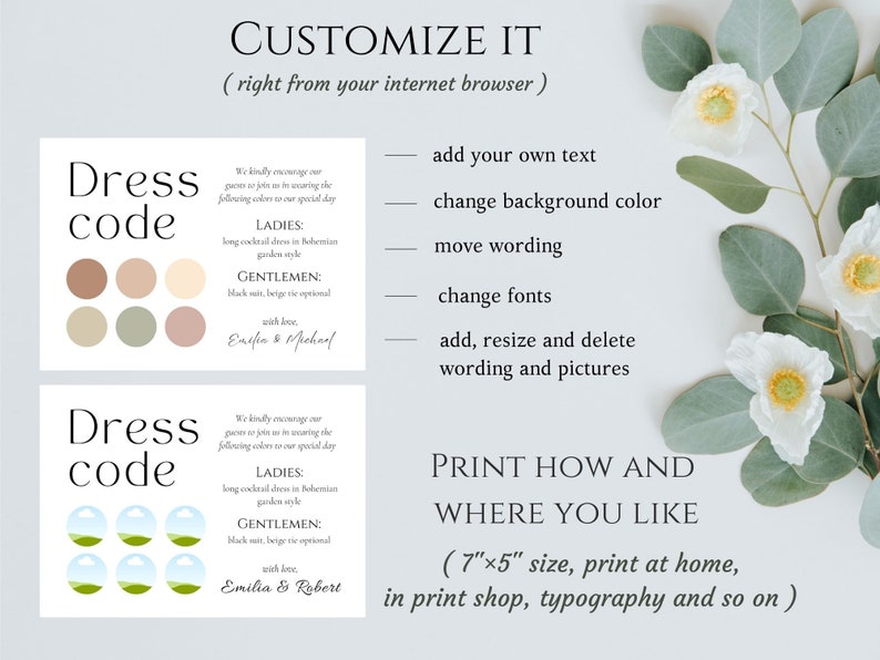 Dress Code Details Card, Wedding Dress Code Policy, Minimalist Wedding ...