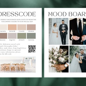 Dresscode Card, Wedding Mood Board, Editable Wedding Details Photo Card ...