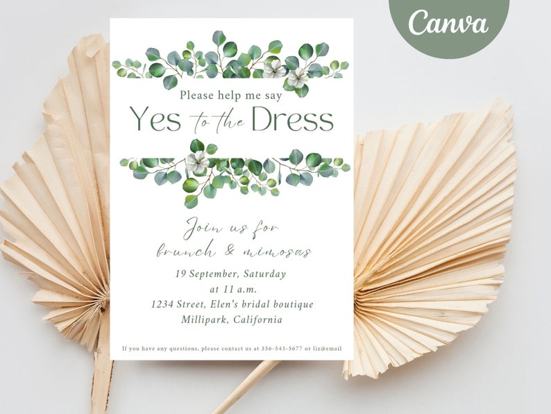 Say Yes to the Dress Invitation, Bridal Boutique Sign, Wedding Dress ...