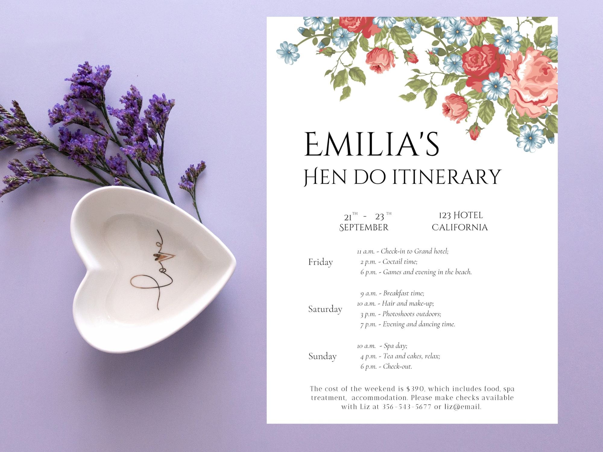 Editable Hen Party Itinerary Canva Hen Weekend Planner Hen - Etsy