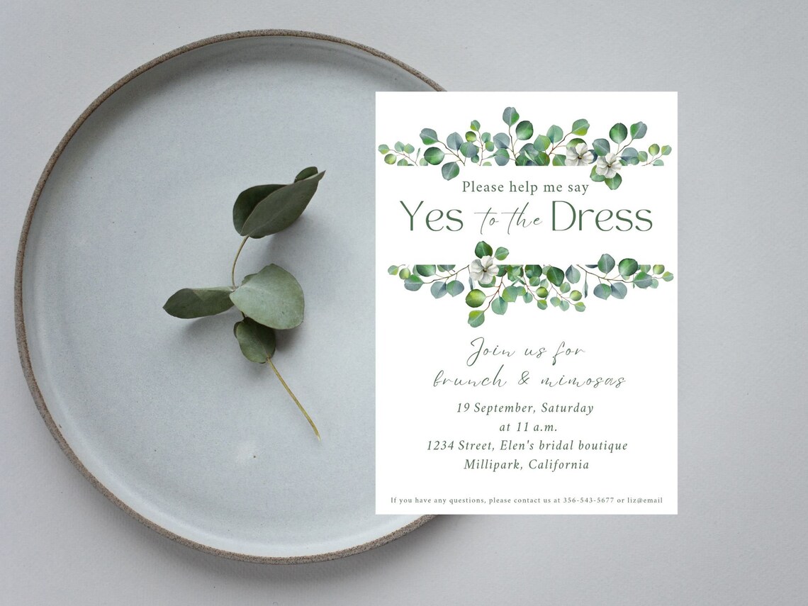Say Yes to the Dress Invitation, Bridal Boutique Sign, Wedding Dress ...