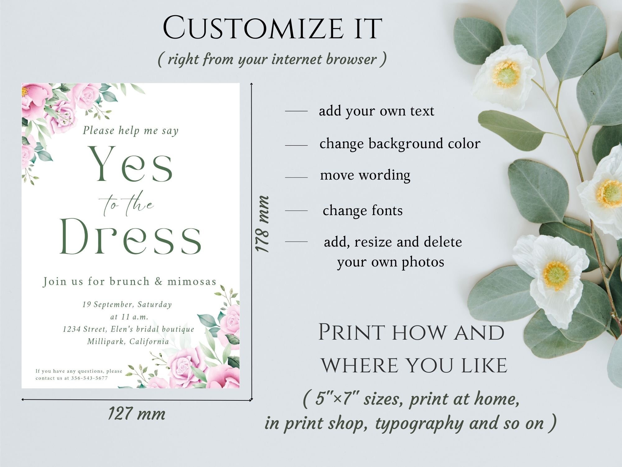 Say Yes to the Dress Invitation Bridal Boutique Sign Wedding - Etsy