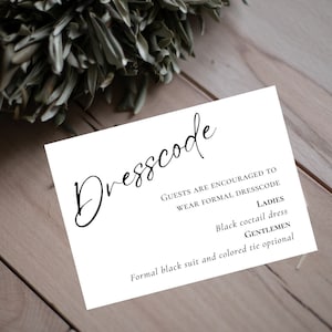 Guest Dresscode, What to Wear to Wedding, Attire Card, Wedding Dress ...