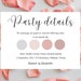 Party Details Card, Dress Code Insert, Party Info Card, Editable Canva ...