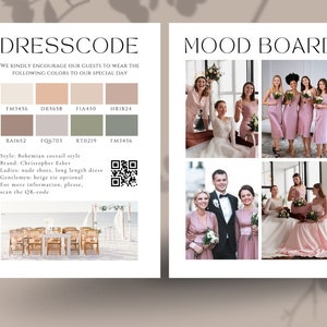 Dresscode Card, Wedding Mood Board, Editable Wedding Details Photo Card ...