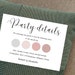 Party Details Card, Dress Code Insert, Party Info Card, Editable Canva ...