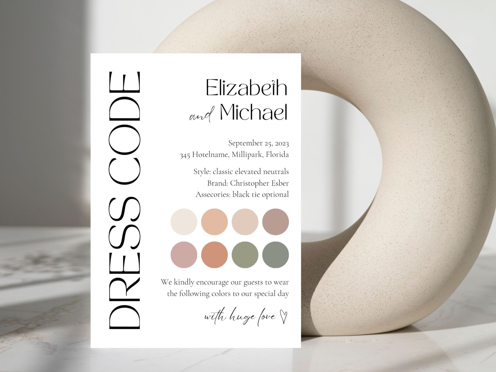 Editable Dress Code Card, Wedding Details Card ,canva Dress Code Policy ...
