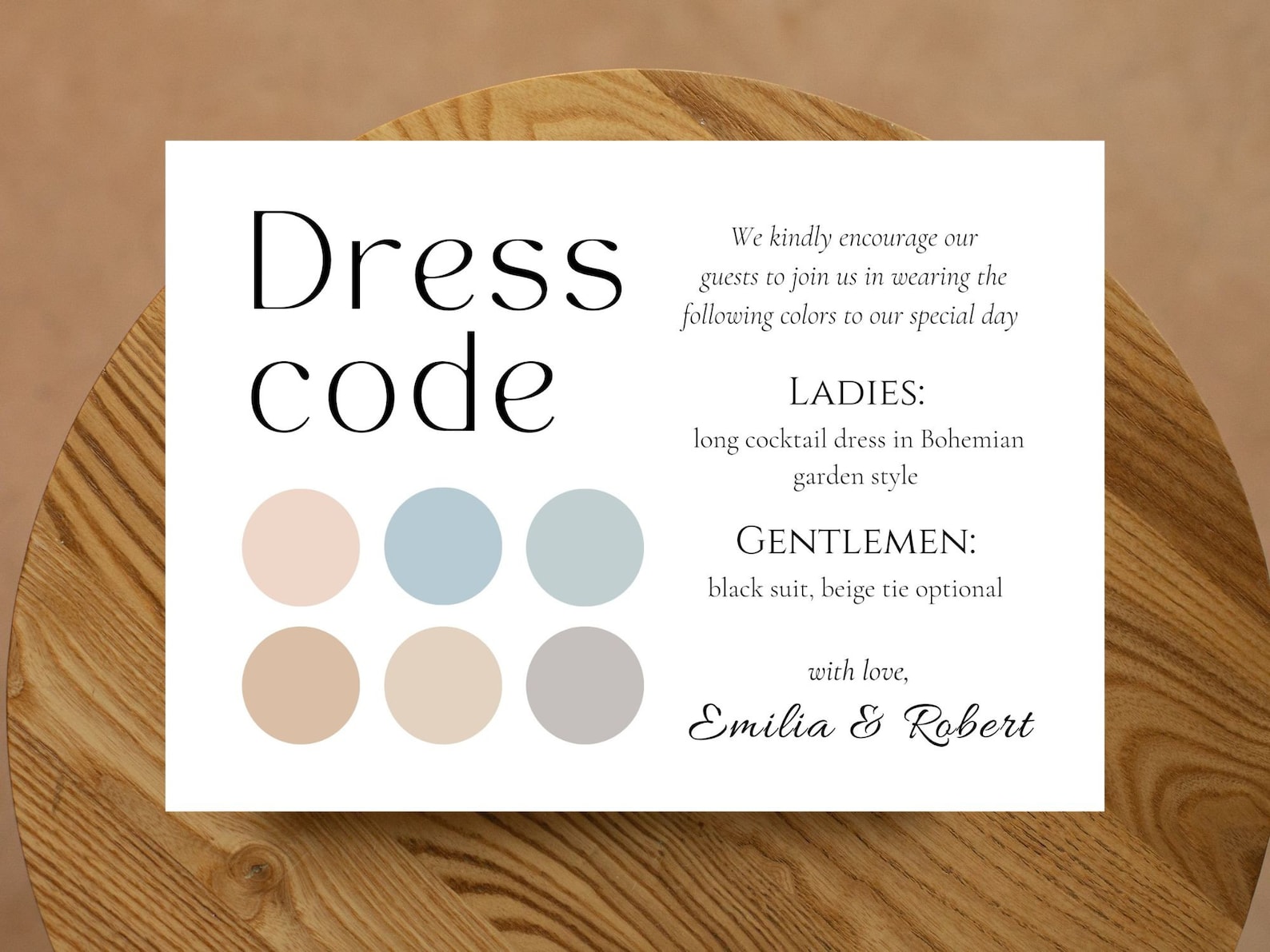 Dress Code Details Card, Wedding Dress Code Policy, Minimalist Wedding ...