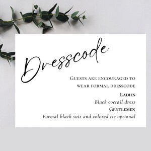 Guest Dresscode, What to Wear to Wedding, Attire Card, Wedding Dress ...