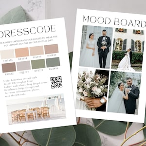 Dresscode Card, Wedding Mood Board, Editable Wedding Details Photo Card ...