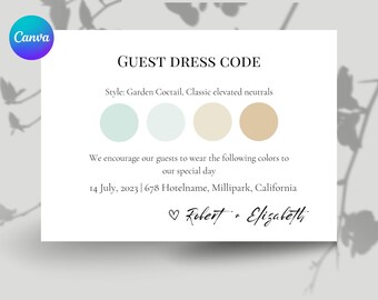 Wedding Guest Color Palette - Etsy