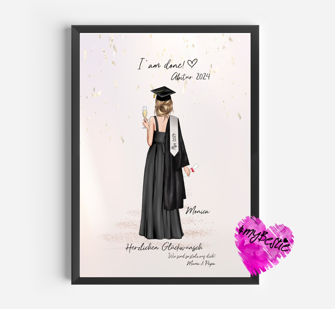 Abitur 2025 Gift Card Poster | Abitur Passed | Personalized Graduation ...