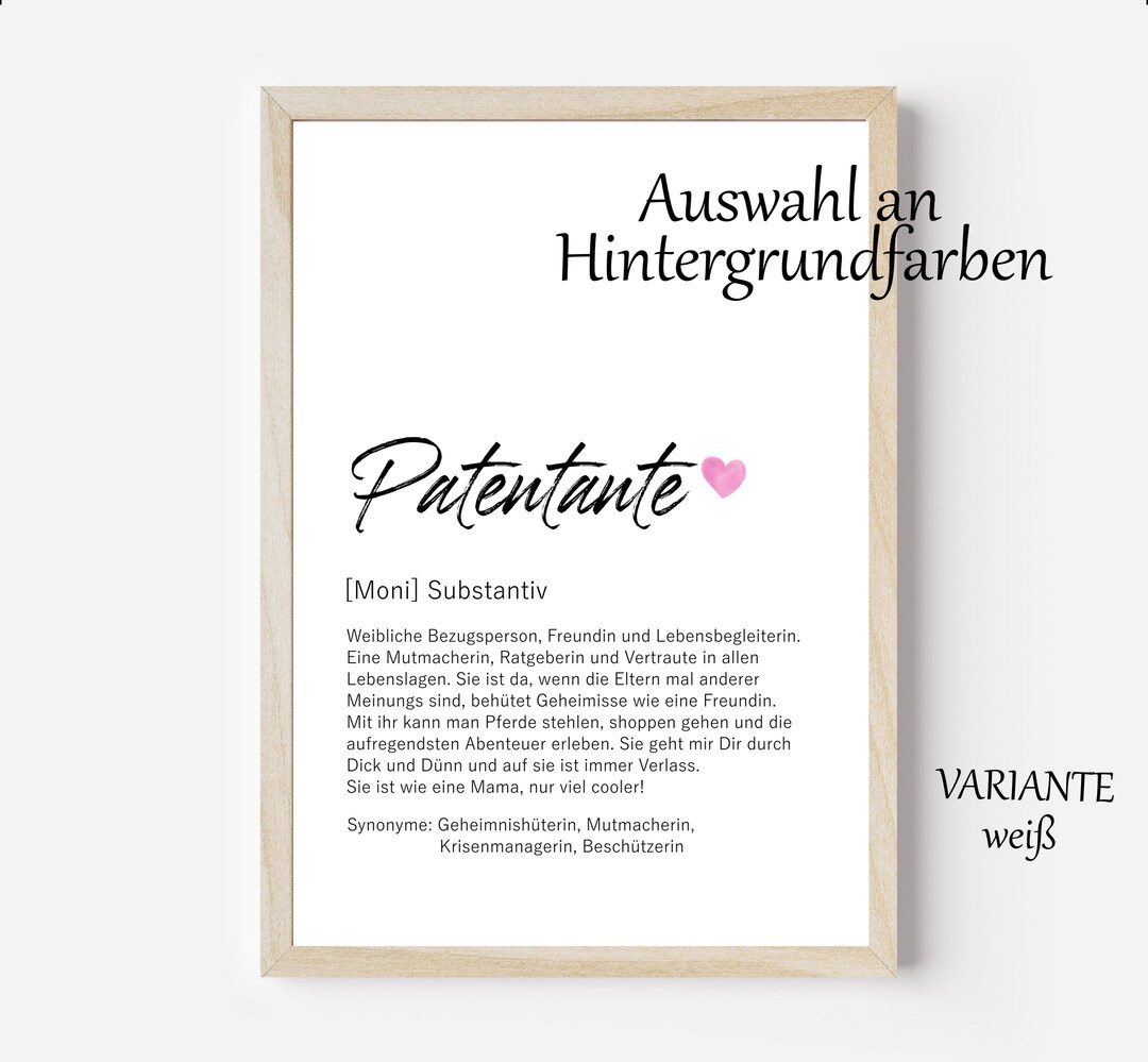 Gift Godmother Personalized With Definition Godmother Definition Poster ...