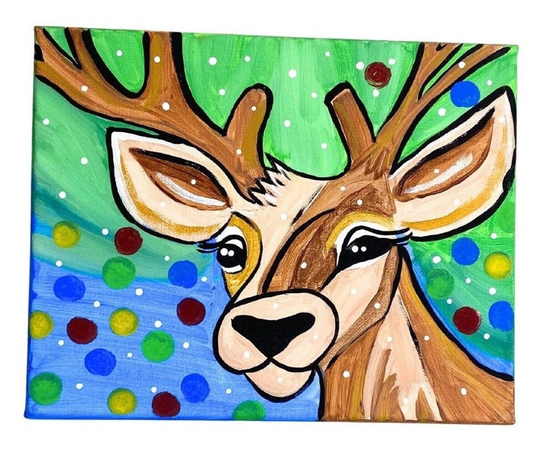 Christmas Reindeer Wall Art, Abstract Christmas Reindeer Wall Art ...