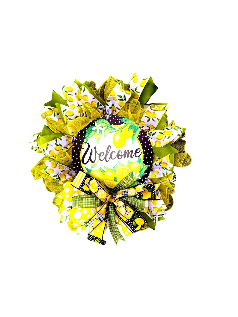 Welcome Lemon Front Door Wreath Kit, DIY Welcome Wreath Kit, DIY ...