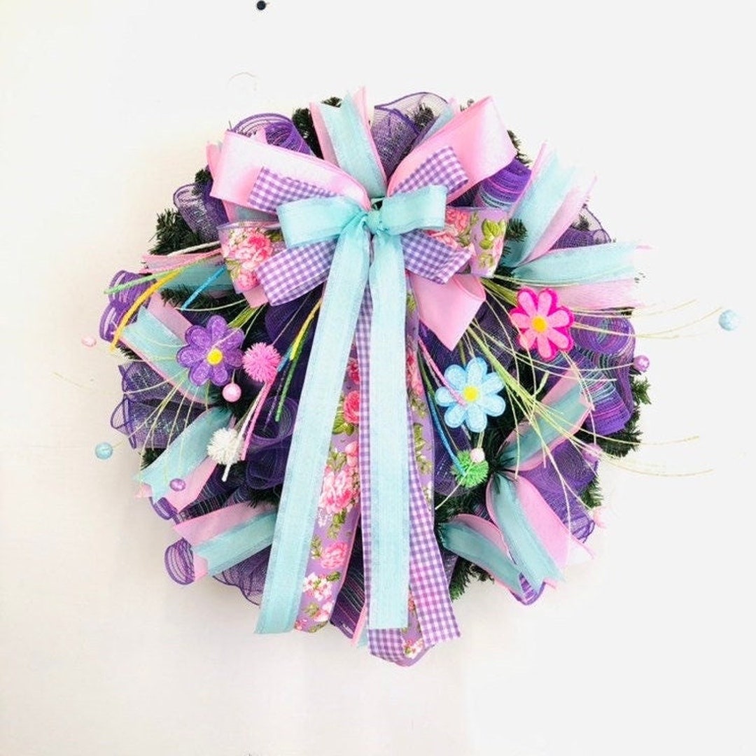 Easter Front Door Wreath, Spring Porch Wreath, Farmhouse Easter ...