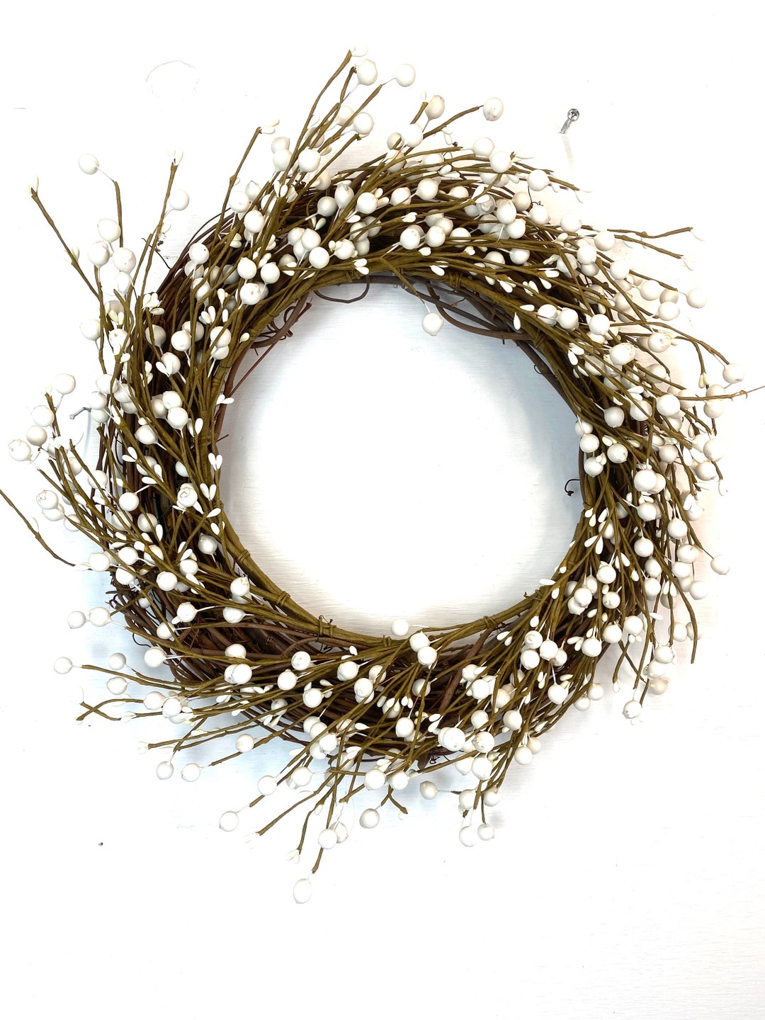 Fall Farmhouse Wreath, Fall Cream Berry Grapevine Wreath, Autumn Berry ...