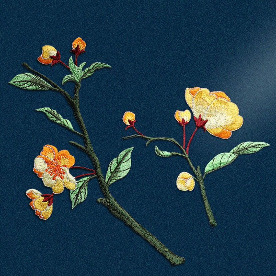 Begonia Flower Embroidered Iron/sew on Patch Appliqués Badge ...