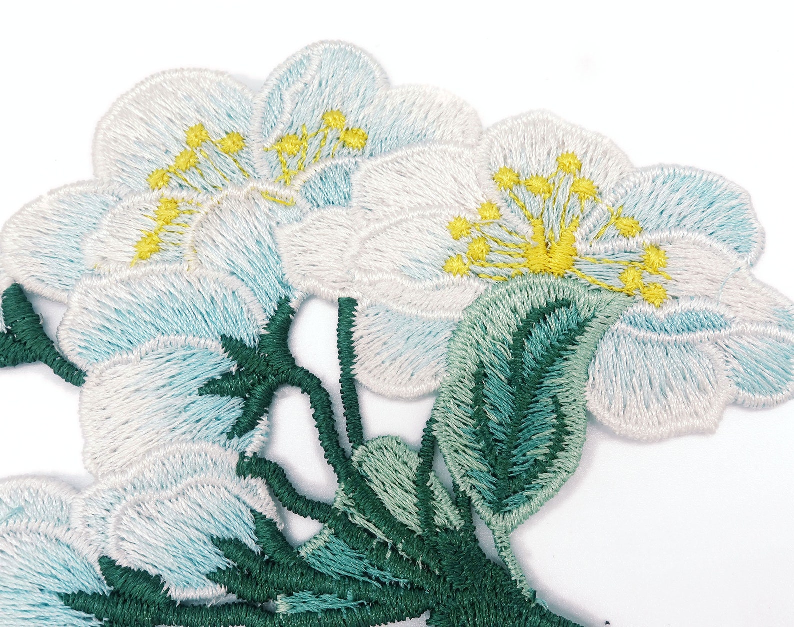 Flower Embroidered Sew on Patch, Soft Camellia Embroidered Decorative ...