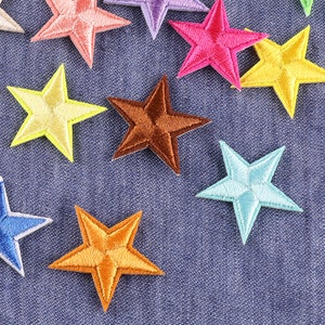 Mini Star Iron on Patch Embroidered Star Patch Multicolored Star ...