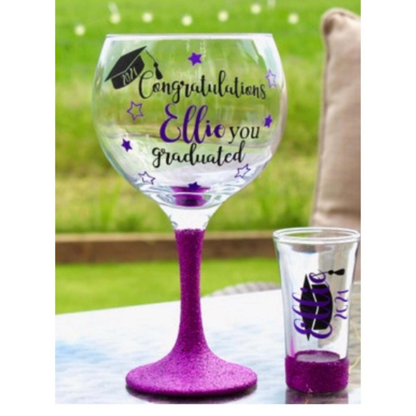 Personalised 2026 Graduation Glass| Custom Name Keepsake | 21 Colour ...