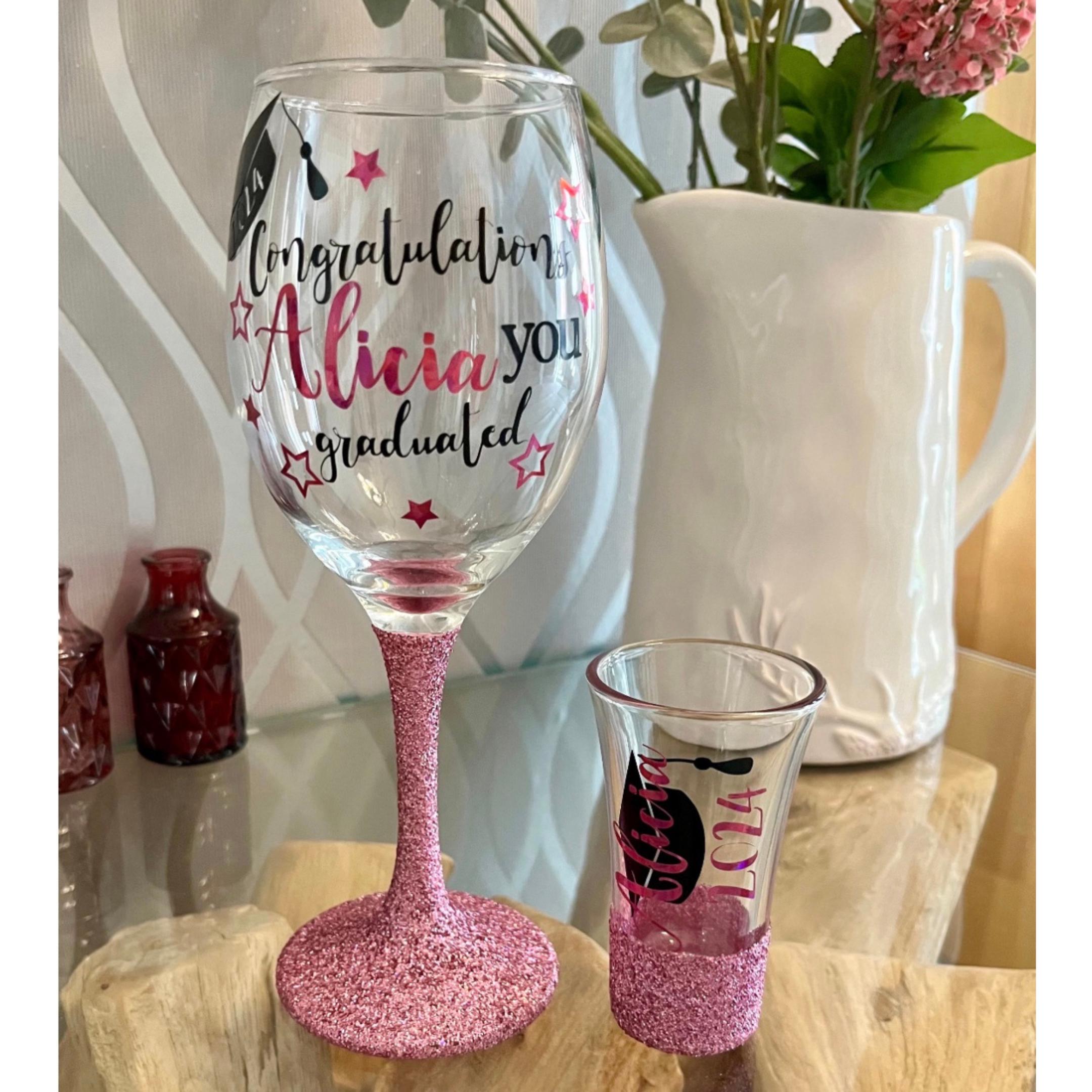 Personalised 2026 Graduation Glass| Custom Name Keepsake | 21 Colour ...