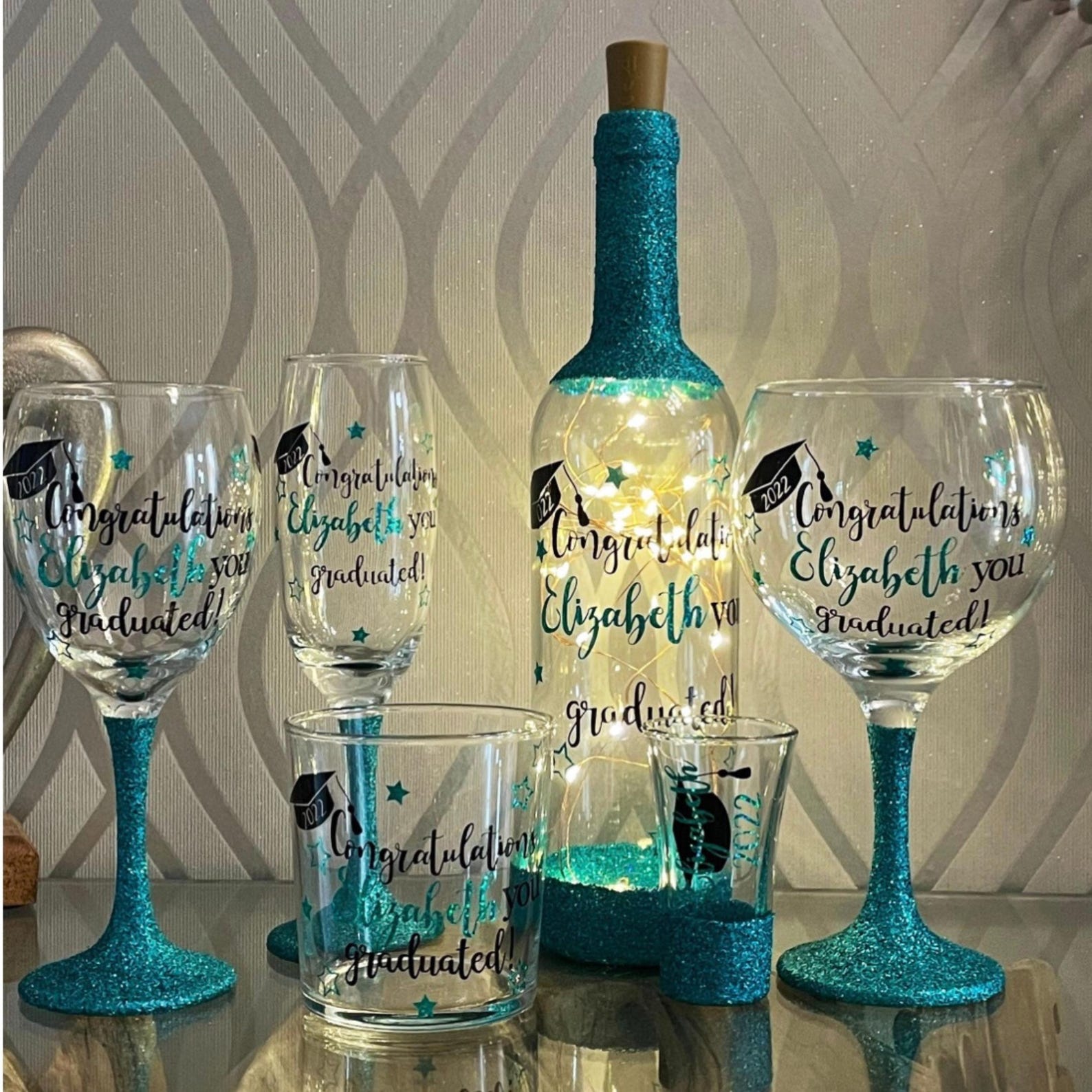 Personalised 2026 Graduation Glass| Custom Name Keepsake | 21 Colour ...