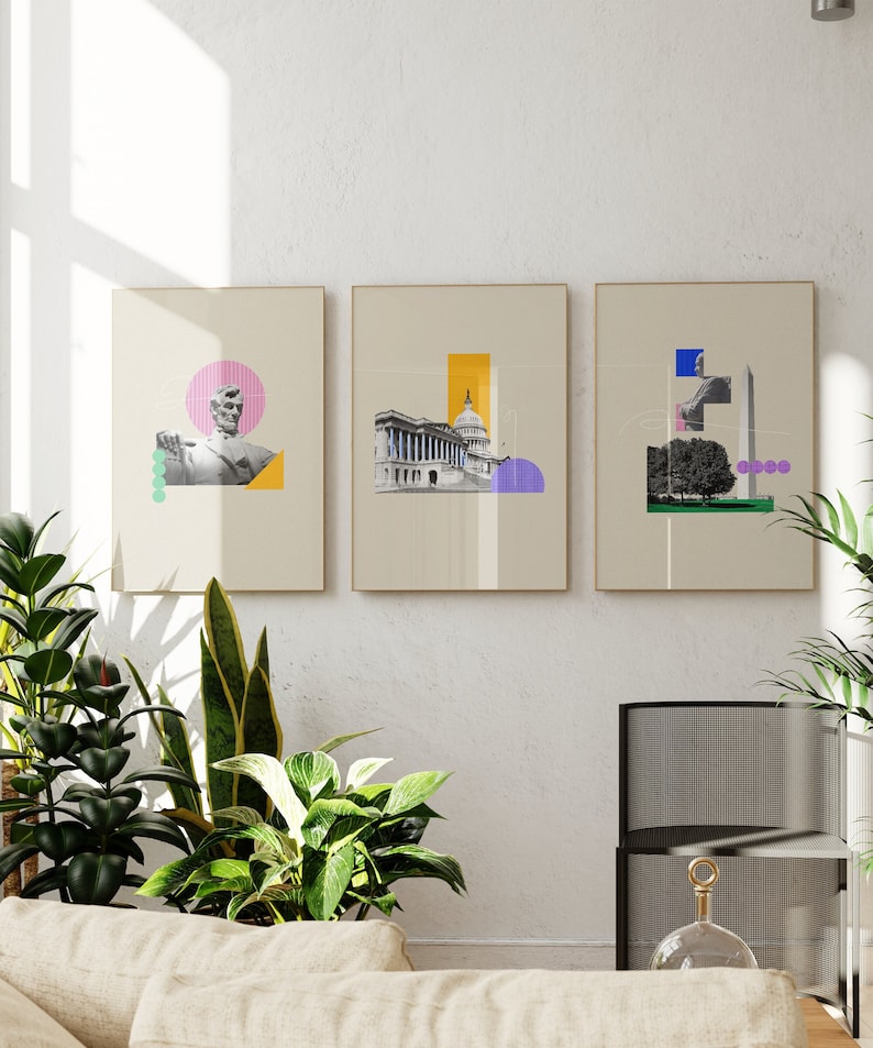 Washington DC Art Set of 3 Prints DC Wall Decor US Capitol - Etsy