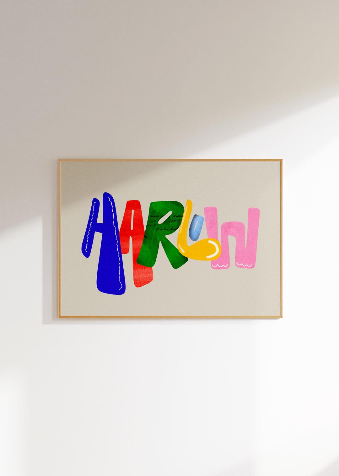 Harlow Kid's Name Alphabet Print: Colorful Bedroom Decor (digital ...