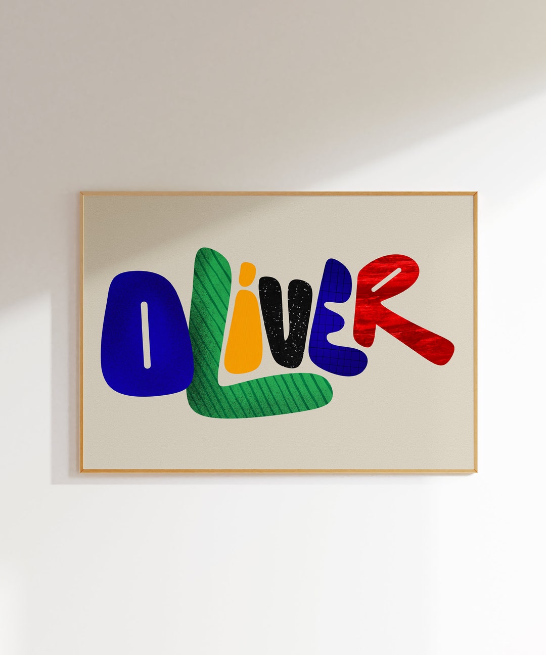 Oliver Name Print: Bold Colorful Typography Art (digital Download) - Etsy