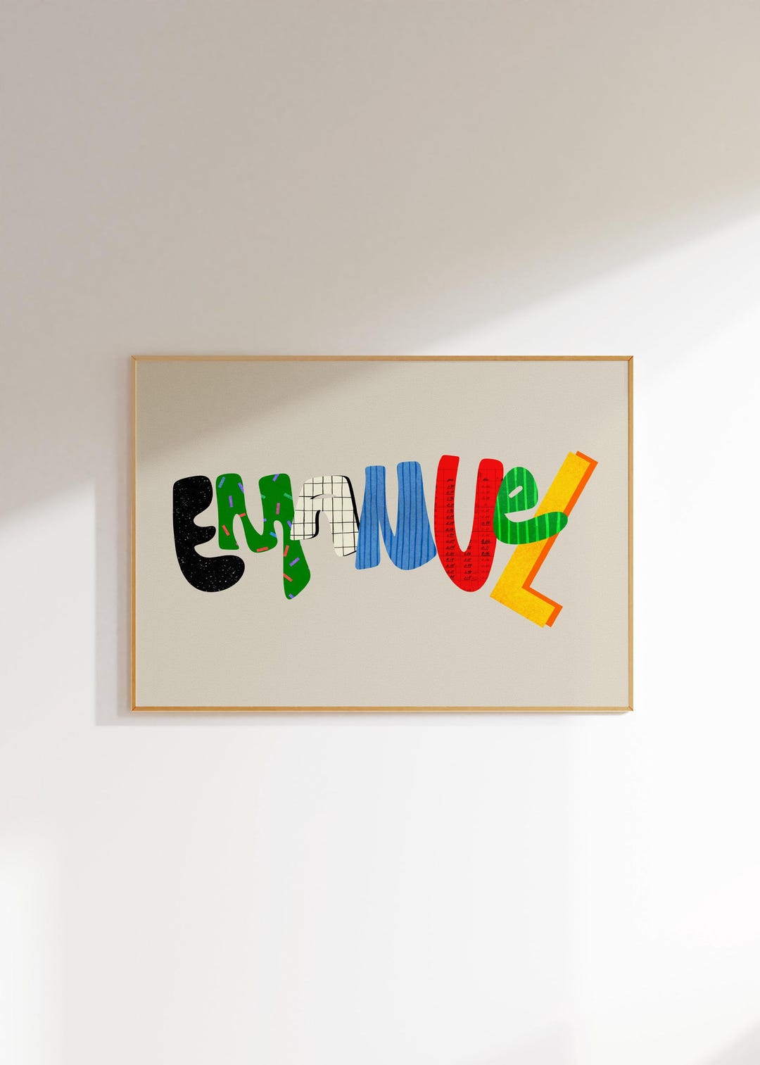 Emanuel Word Art Print: Bold Colorful Typography (digital Download) - Etsy