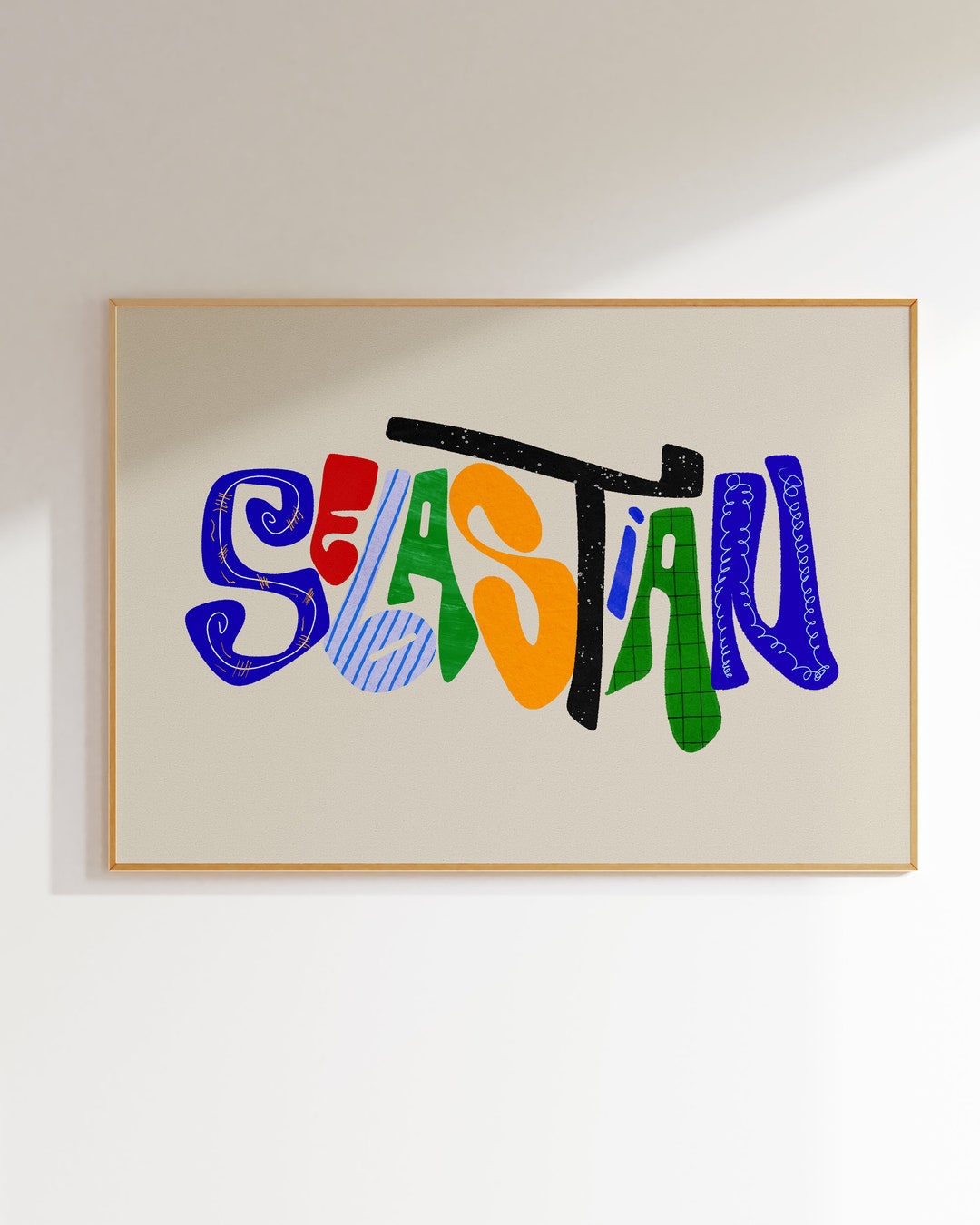 Sebastian Name Print: Colorful Kids Room Decor (digital Download) - Etsy