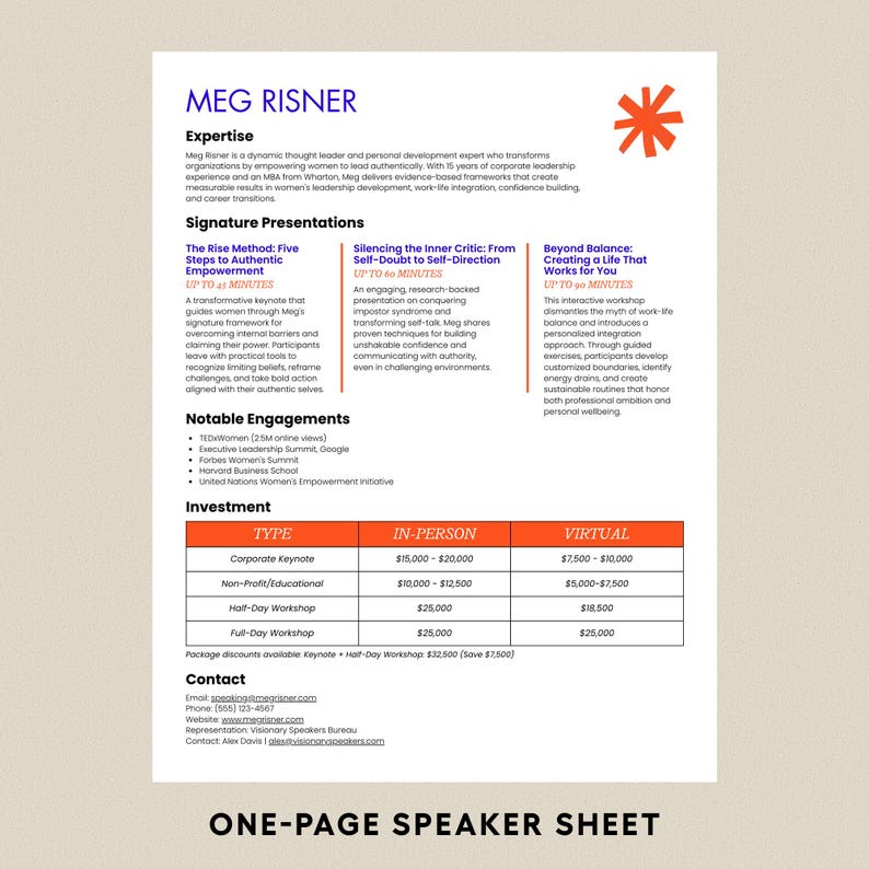 Speaker Media Kit Bundle: Leadership Coach Canva Templates - Etsy