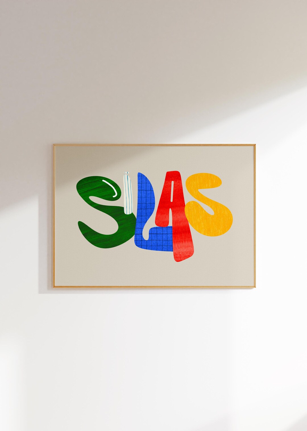 Silas, Custom Kid's Name Wall Art, Colorful Bedroom Decor, Personalized ...