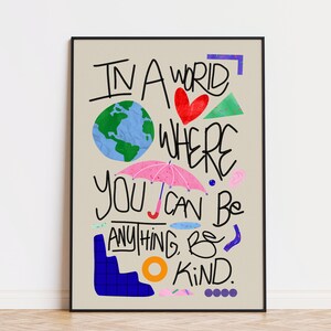 Kindness Wall Art, Inspirational Quote Print, Positive Home Decor ...