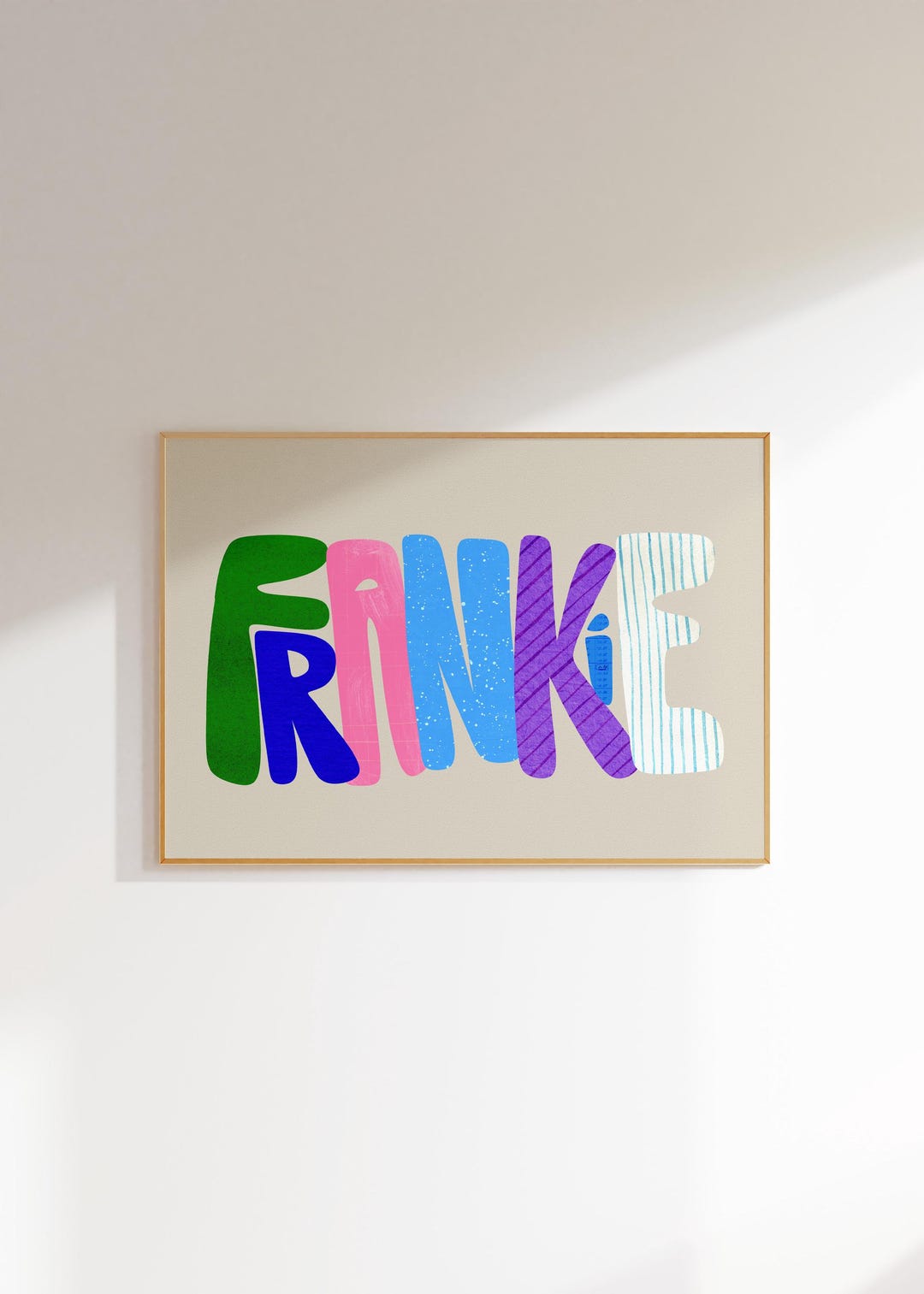 Frankie Baby Name Art Print: Bold Letter Nursery Decor (digital ...