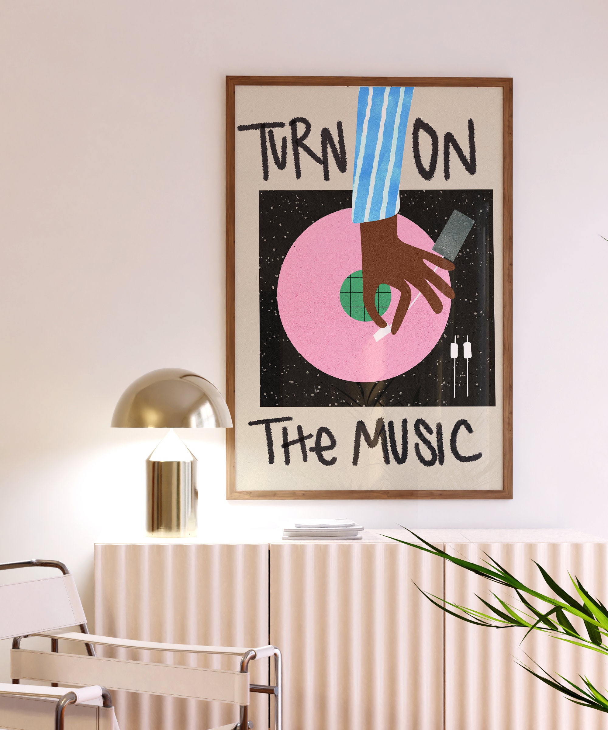 Vintage Vinyl Record Wall Art, Retro Music Poster, Mid-century Modern ...