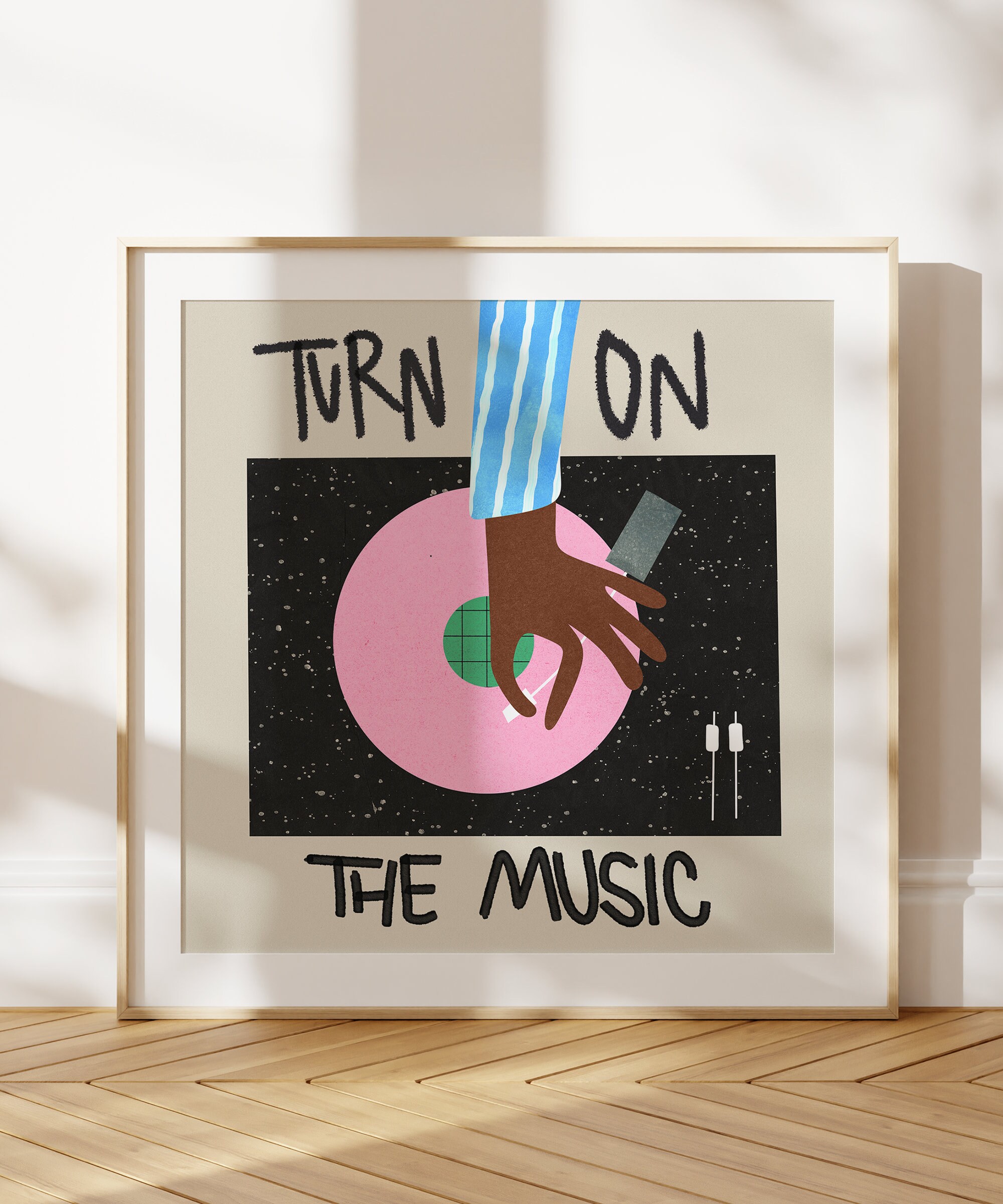 Vintage Vinyl Record Wall Art, Retro Music Poster, Mid-century Modern ...