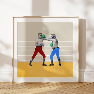 Vintage Boxing Art Print, Retro Boxer Poster, Antique Sports ...