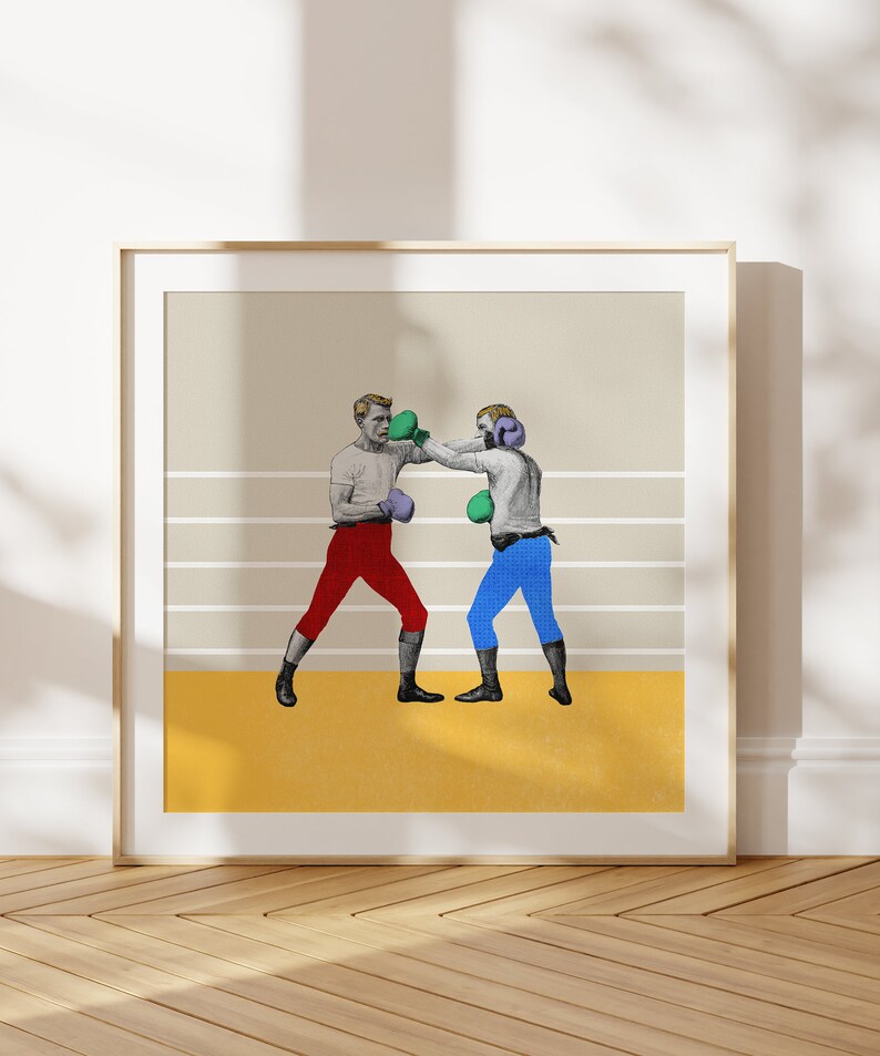 Vintage Boxing Art Print, Retro Boxer Poster, Antique Sports ...