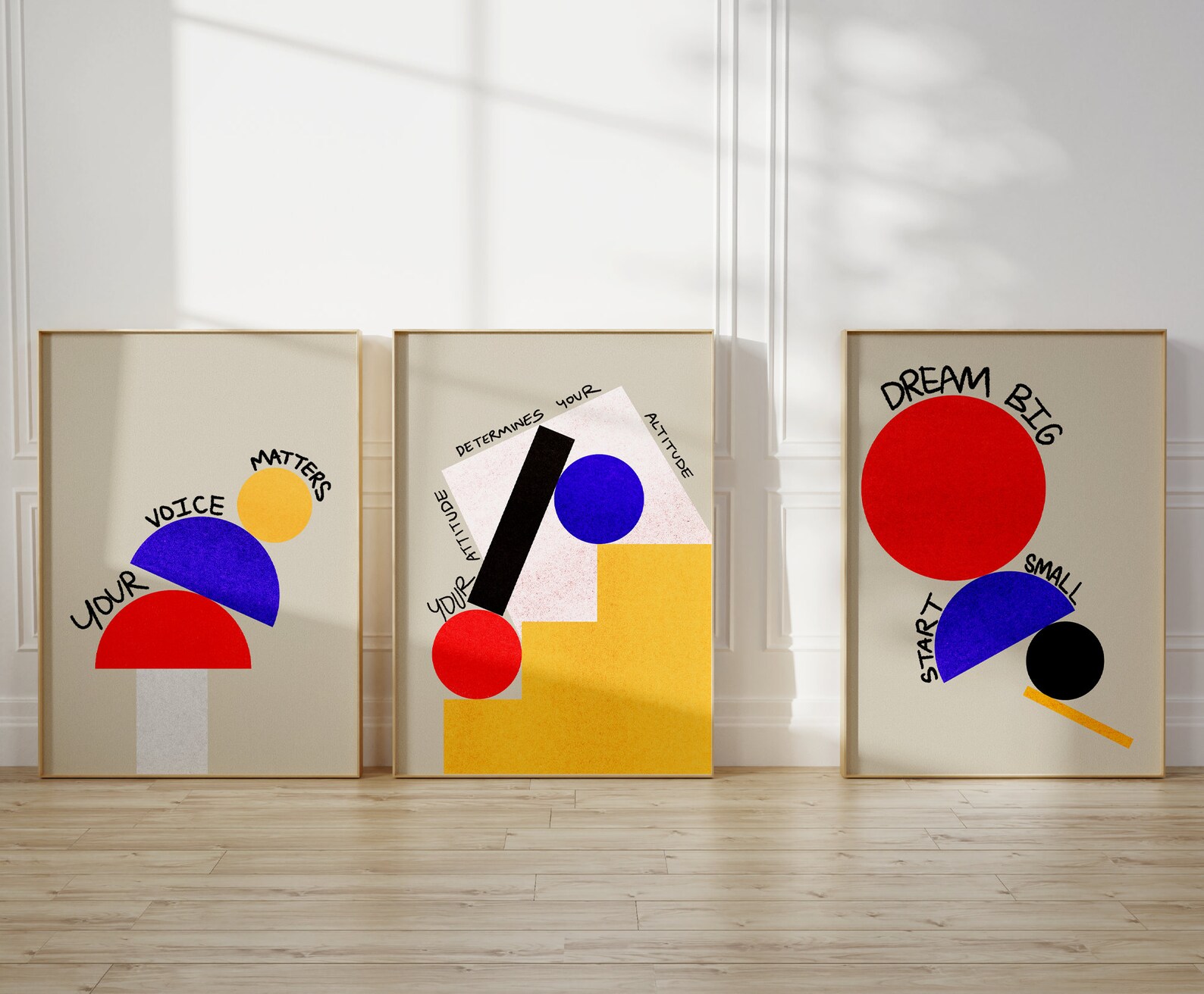 Bauhaus Geometric Art Prints: Positive Affirmations, Classroom Decor - Etsy