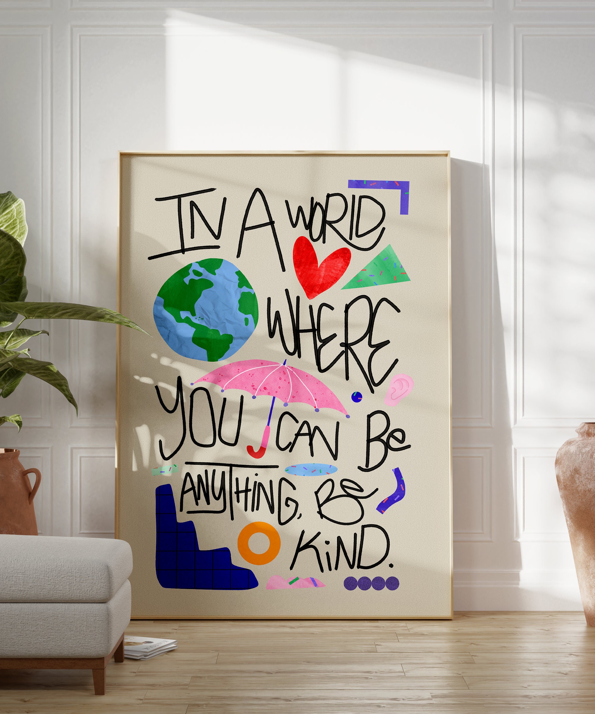 Kindness Wall Art, Inspirational Quote Print, Positive Home Decor ...