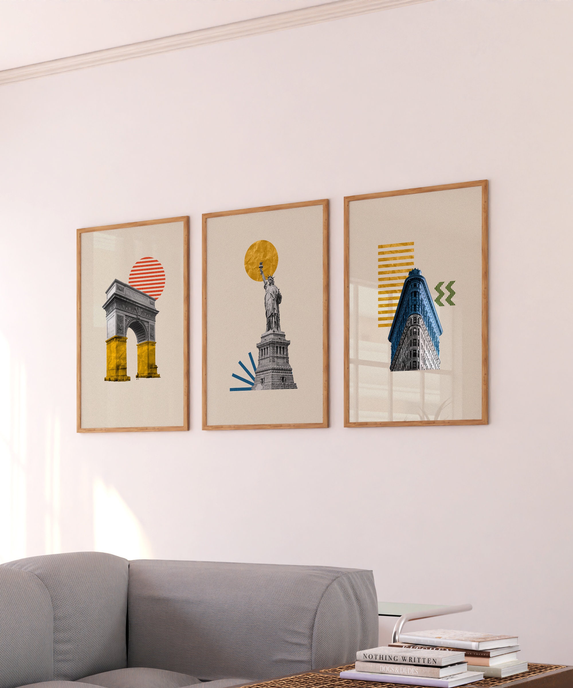 New York Posters Manhattan Wall Art Set of 3 Prints Geometric Art NYC ...